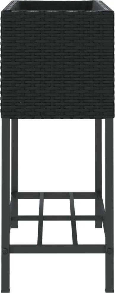 Zahradní truhlíky s policí 2 ks černé 70 x 28 x 70 cm 3210510