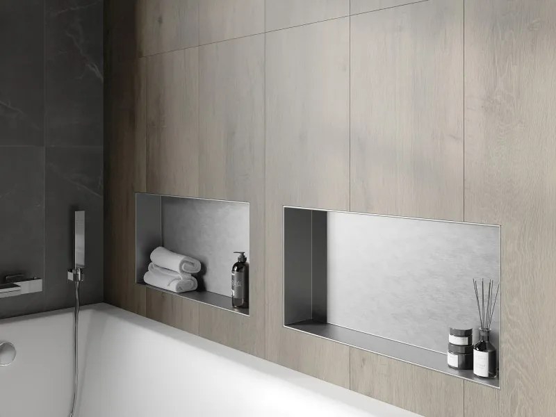 Mexen X-Wall-NR výklenková police bez lemu 60 x 30 cm, inox - 1911603010