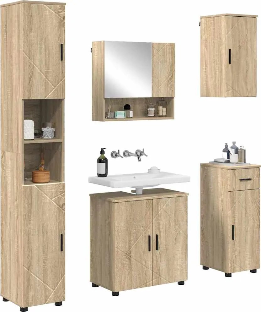 Sada koupelnového nábytku 5 ks Sonoma dub 61 x 35 x 64 cm 3392995