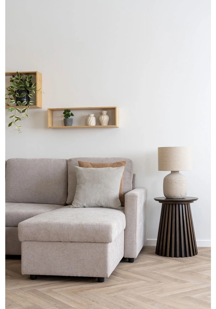 House Nordic Třímístná rozkládací pohovka BELFAST béžová 218 cm pravá