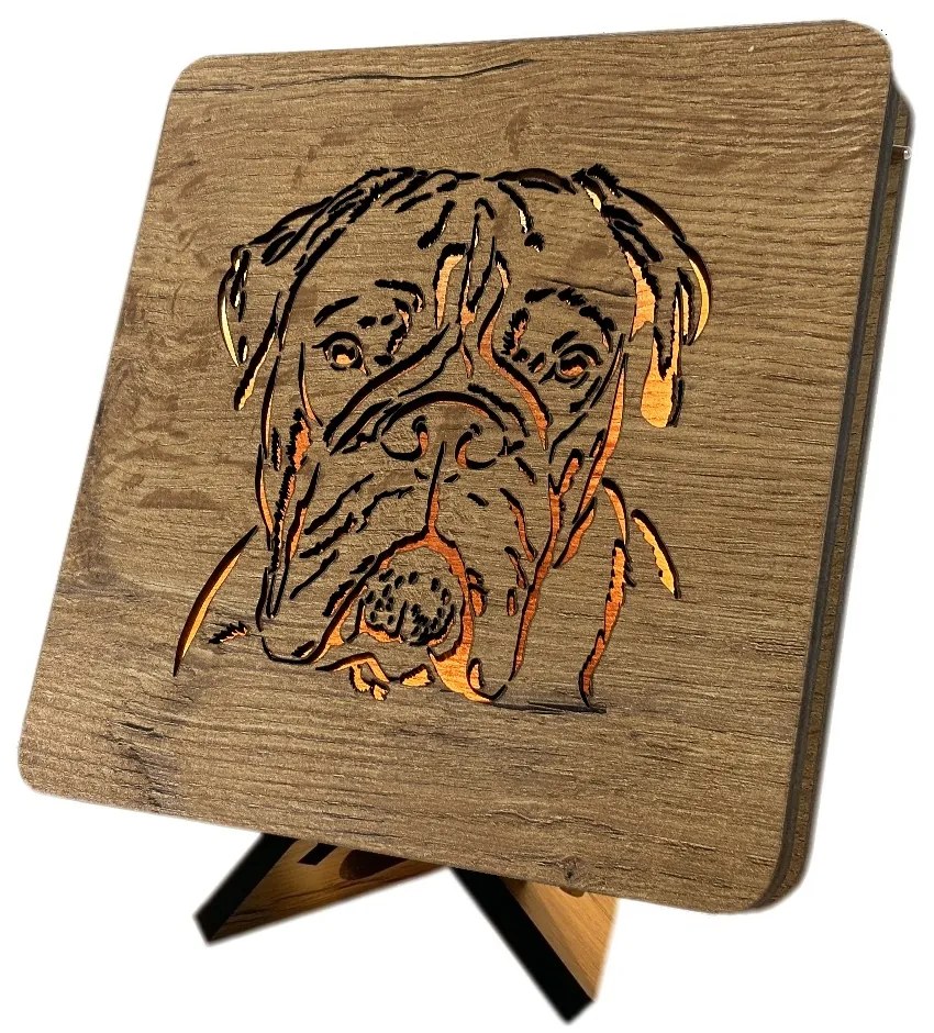 Li-Go "Boxer" lampa 19x19cm provedení povrchu: ořech