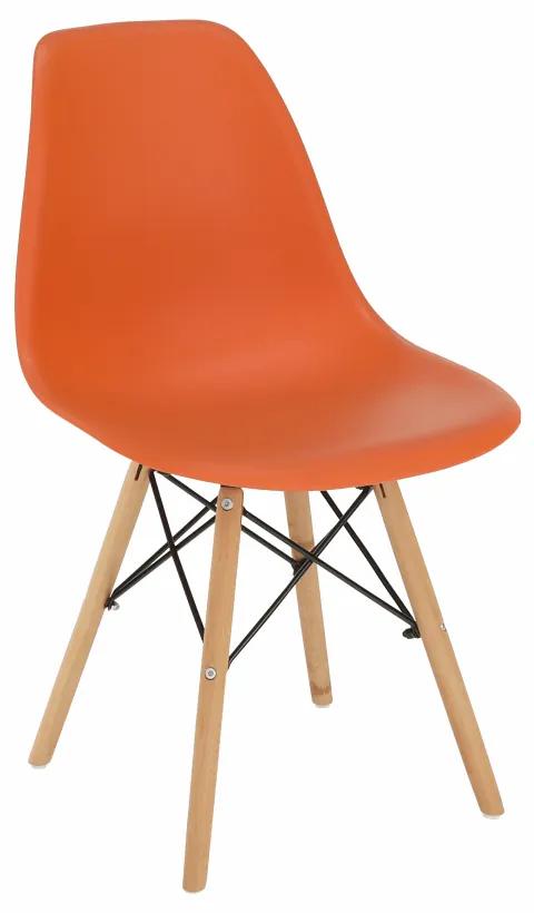 Kondela Židle, oranžová/buk, CINKLA 3 NEW