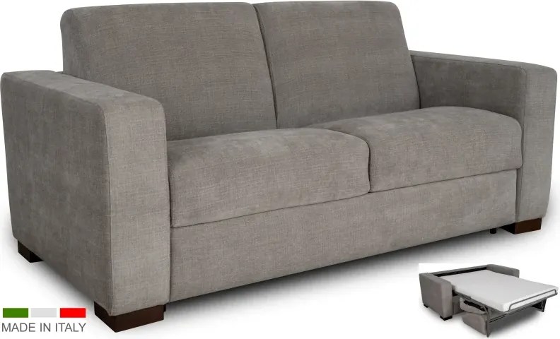 Pohovka na každodení spaní NOMI s rozkladem, 140, tm. šedá (madeira dark grey)