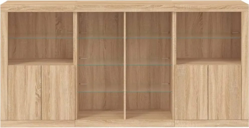 Příborník s LED osvětlením dub sonoma 202 x 37 x 100 cm 3209186