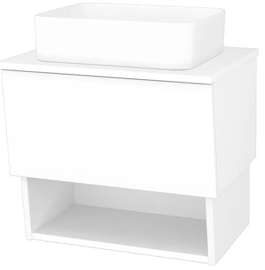 Dřevojas Koupelnová skříň INVENCE SZZO 65 (umyvadlo Joy) Varianta: L01 Bílá vysoký lesk / D03 Cafe