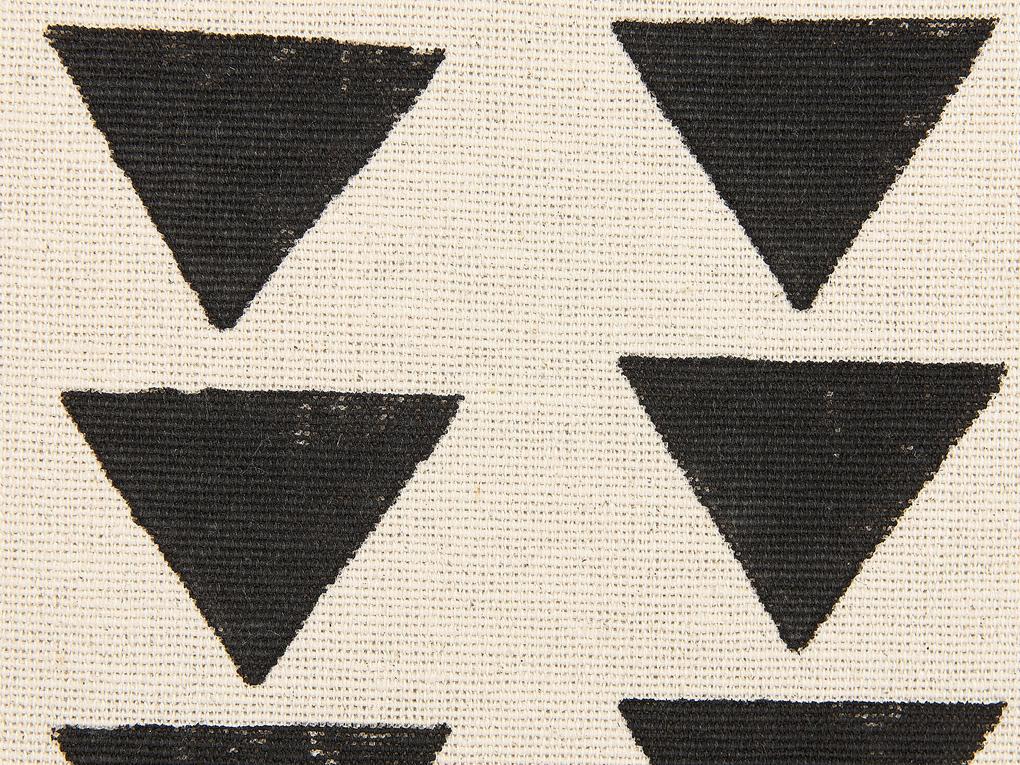 Sada 2 bavlněných polštářů trojúhelníkový vzor 45 x 45 cm béžové/černé CERCIS Beliani