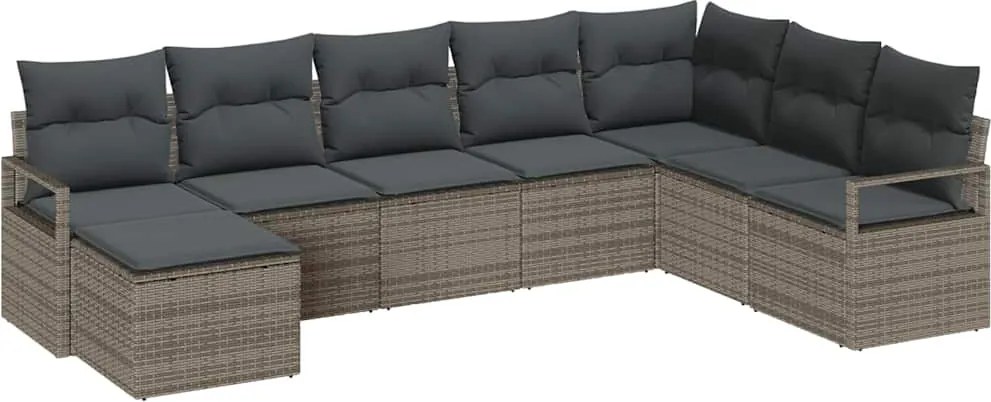 Set pohovek 8 ks Šedá polyratan 3355168