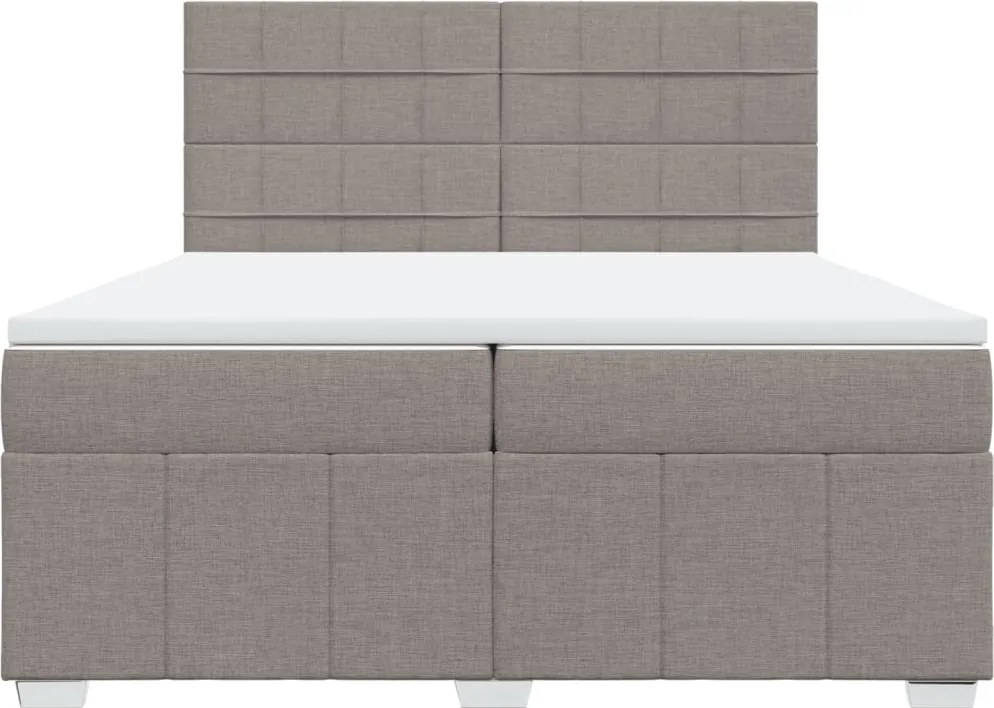 Box spring postel s matrací taupe 200x200 cm textil 3291779