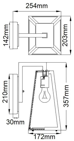 Kichler KL-DELISON-M-RZ - Venkovní nástěnné svítidlo DELISON 1xE27/60W/230V IP44