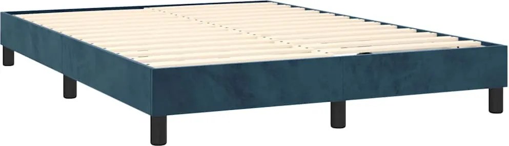 Box spring postel s matrací tmavě modrá 140x200 cm samet 3131085
