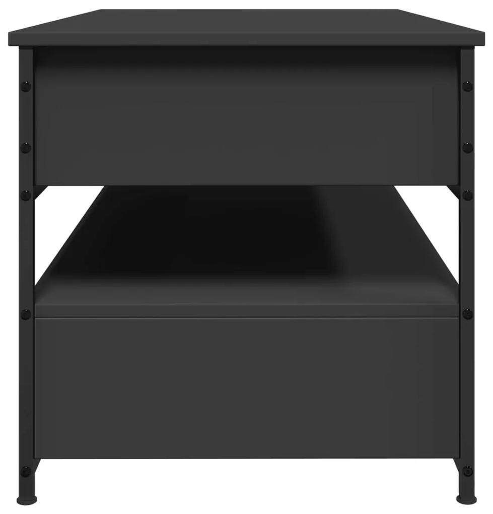 Konferenční stolek černý 85 x 50 x 50 cm kompozitní dřevo a kov - Default Title