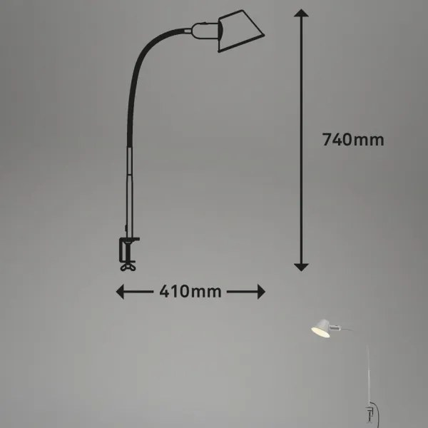 Brilo - Flexibilní stolní lampa s klipem 1xE27/10W/230V stříbrná