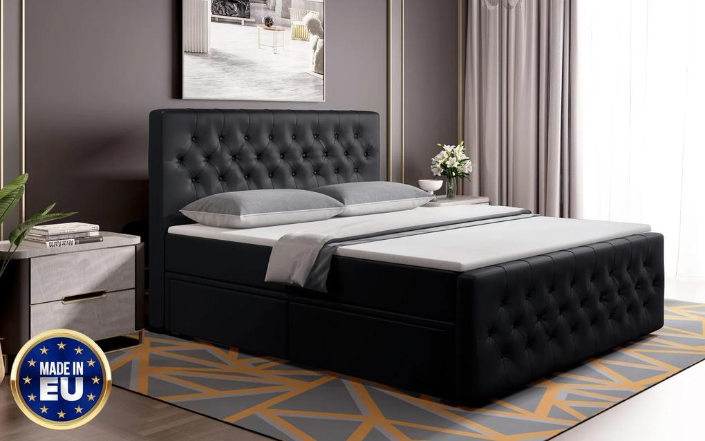 Boxspring postel BELLISSIMO s úložným prostorem (4 šuplíky), samet Velikost  postele: 120 × 200 cm, Výběr matrace: Taštičková zónová matrace - měkká,… |  BIANO