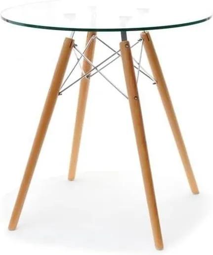 design4life Designový stolek TEMPO sklo/buk