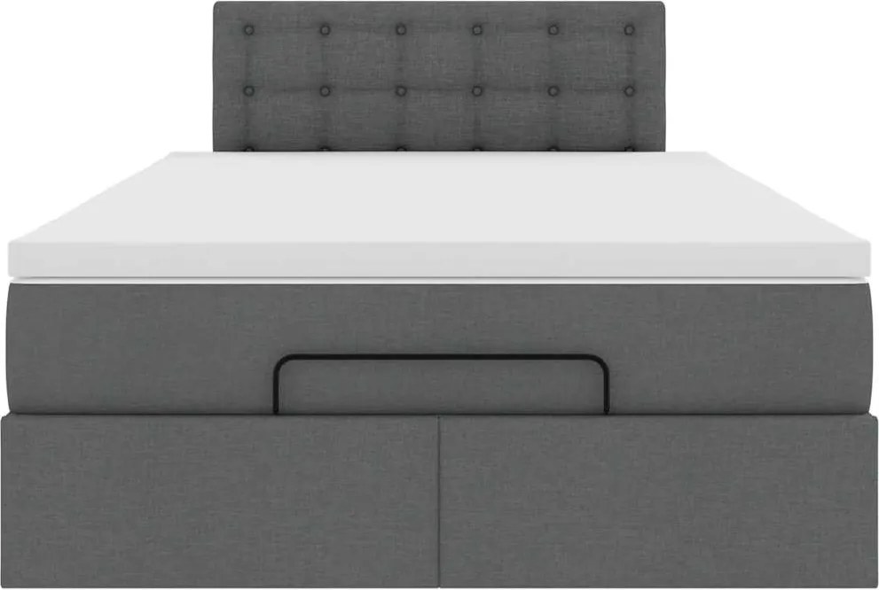 Osmanský postel s matrací tmavě šedá 120x190 cm textil 3311609