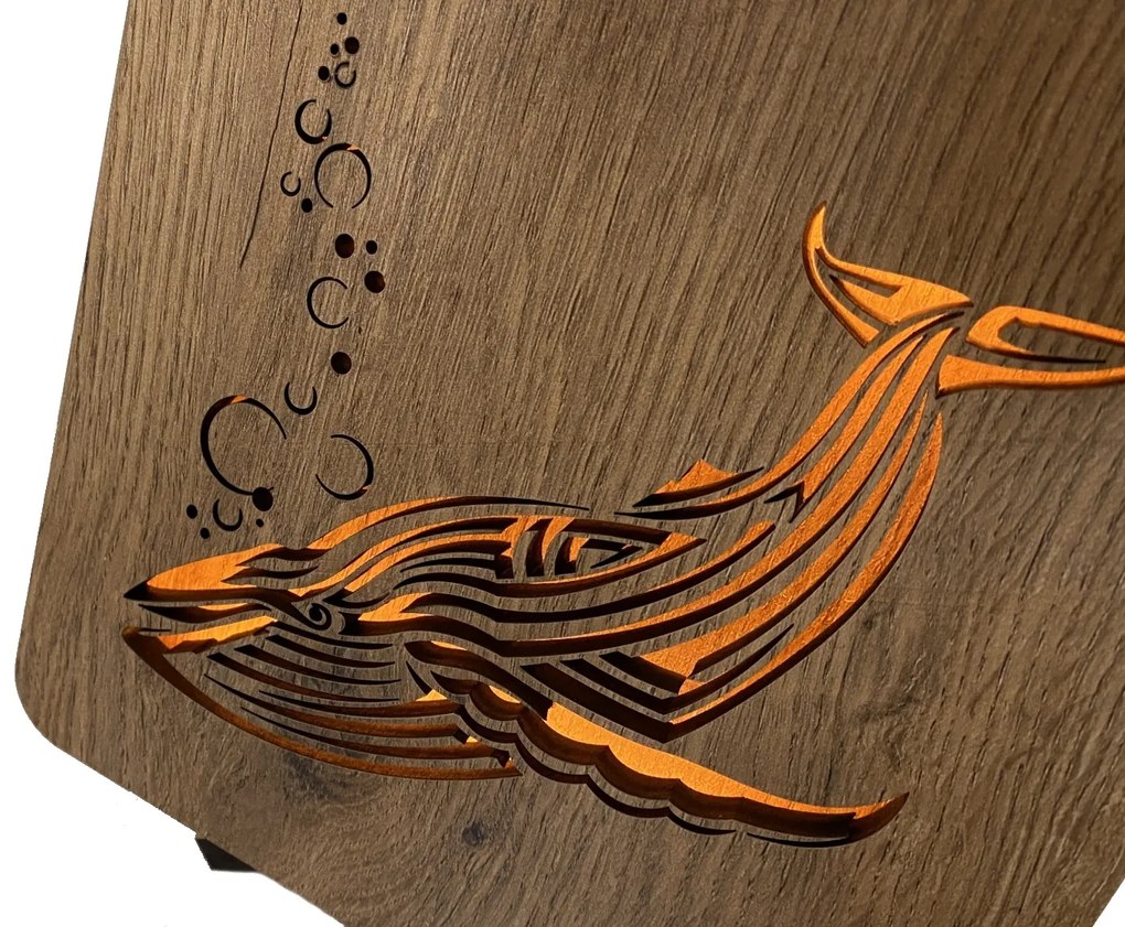 Li-Go "Velryba" lampa 19x19cm provedení povrchu: ořech