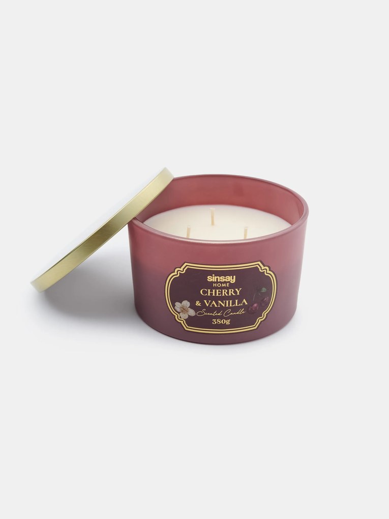 Sinsay - Vonná svíčka Cherry & Vanilla - světle fialová