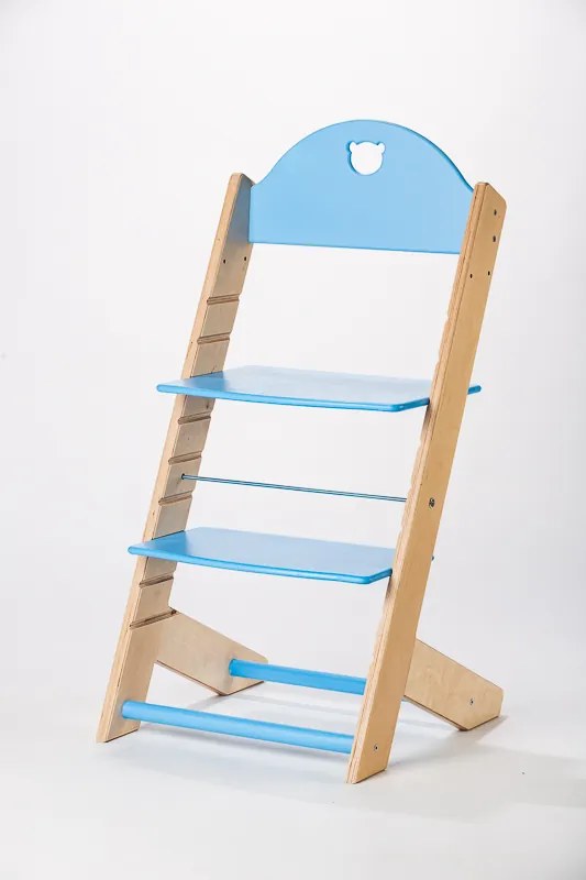 Lucas Wood Style rostoucí židle MIXLE -  přírodní/modrá rostoucí židle MIXLE: Autíčko
