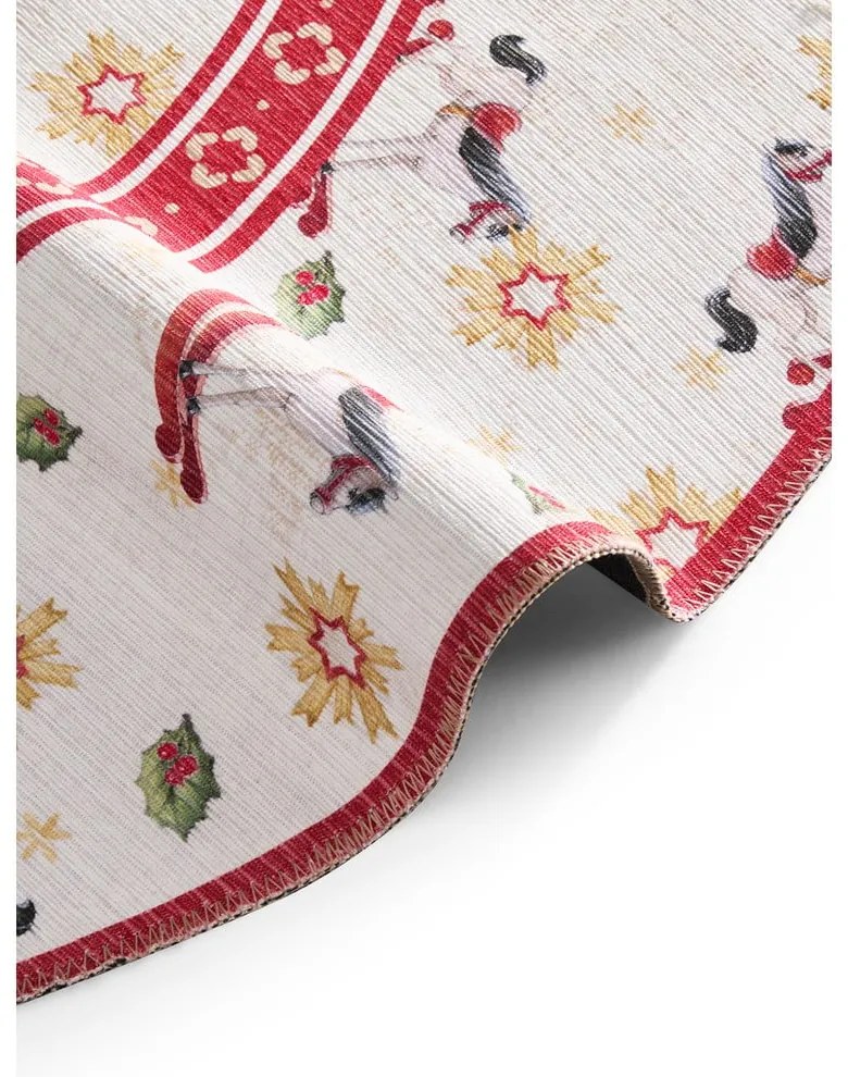Červený kulatý koberec s vánočním motivem ø 160 cm Toy's Delight Rocking Horse – Villeroy&Boch