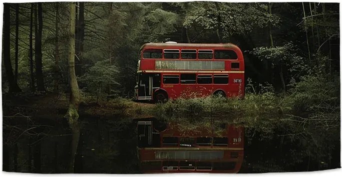 Sablio Ručník Červený patrový autobus - 30x50 cm