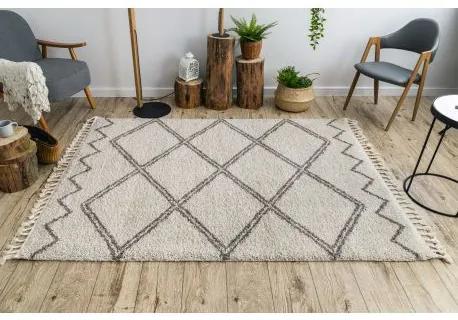 koberec BERBER ASILA B5970, krémovo hnědý střapce, Maroko Shaggy velikost 160x220 cm | krásné koberce cz