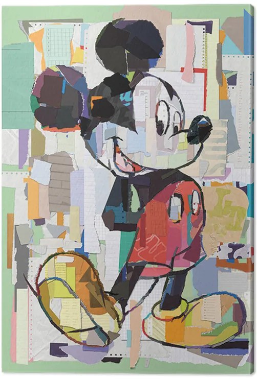 Obraz na plátně Myšák Mickey (Mickey Mouse) - Office Decoupage, (60 x 80 cm)