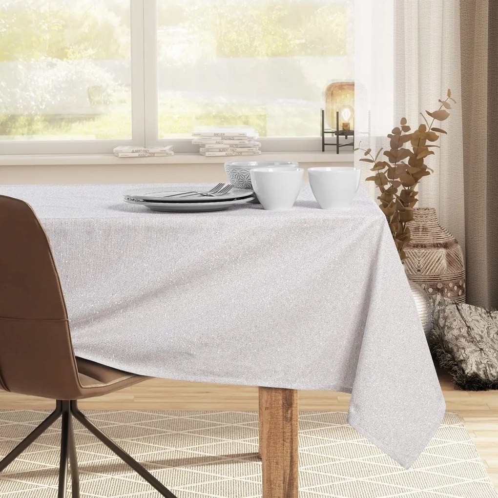 Kulatý ubrus DecoKing SPARKLE krémový
