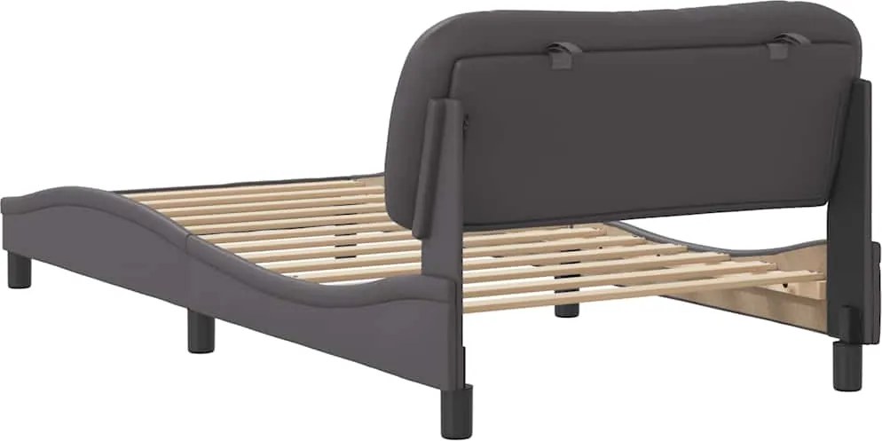Rám postele bez matrace Hvar šedý 100x200 cm umělá kůže 3207984