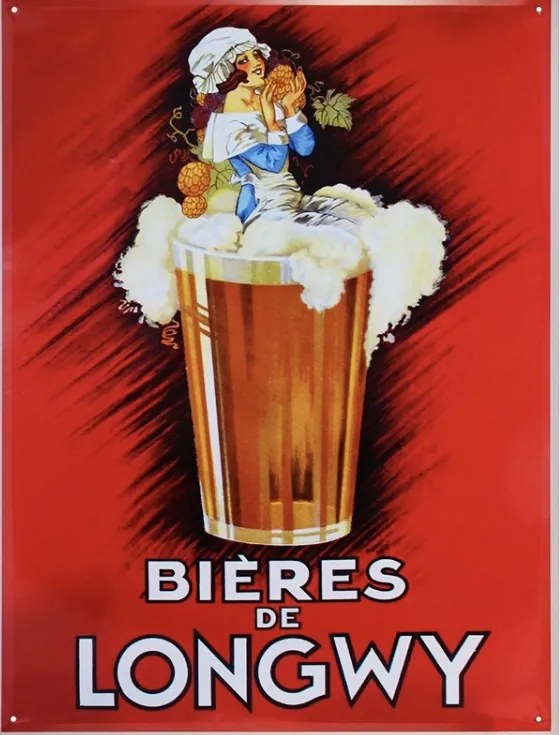 Plechová cedule Biéres De Longwy pivo