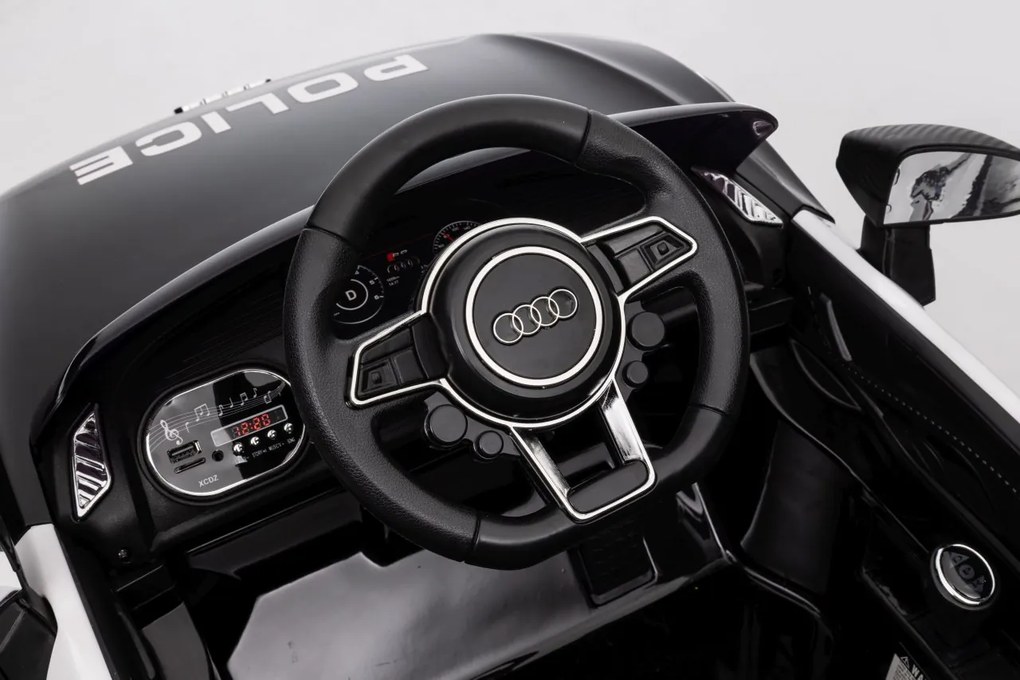 Ramiz Elektrické autíčko Audi R8 Policie na baterie + dálkové ovládání + EVA + pomalý start + MP3 LED