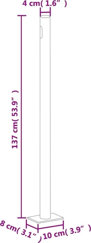 vidaXL Zatahovací boční markýza 140 x 600 cm [317952] Barva: krémová