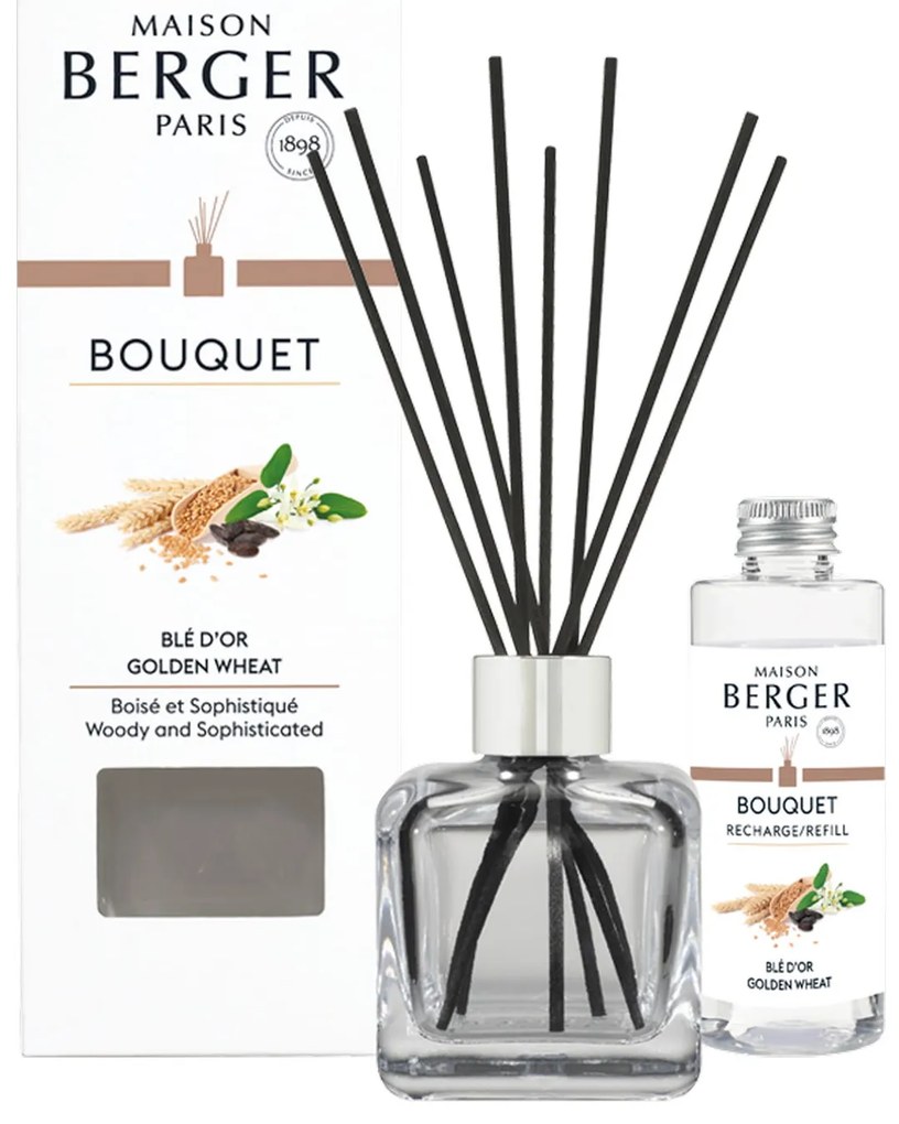 Maison Berger Paris Aroma difuzér Cube + náplň Zlatavá pšenice 100 ml 7595