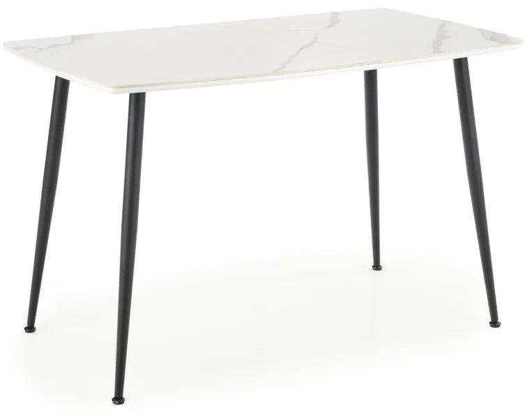 Jídelní stůl MARCO, 120x74x70, bílý mramor/černá