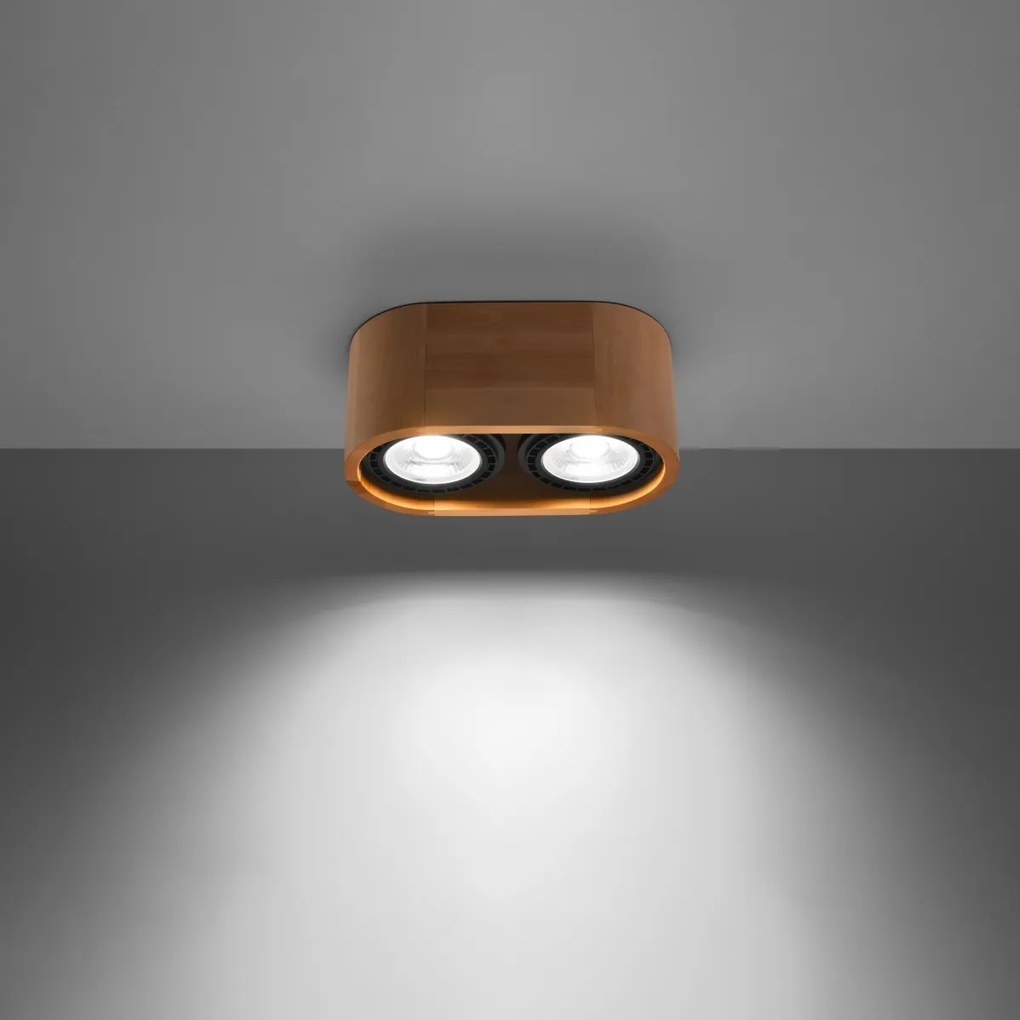 Sollux Lighting Stropní svítidlo BASIC 2 přírodní dřevo