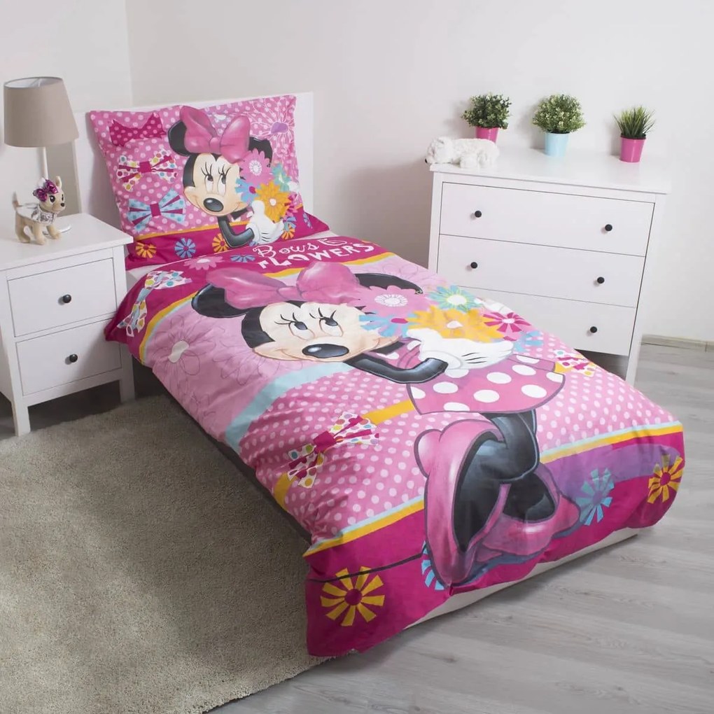 Jerry Fabrics Dětské povlečení MINNIE S KYTICÍ 2