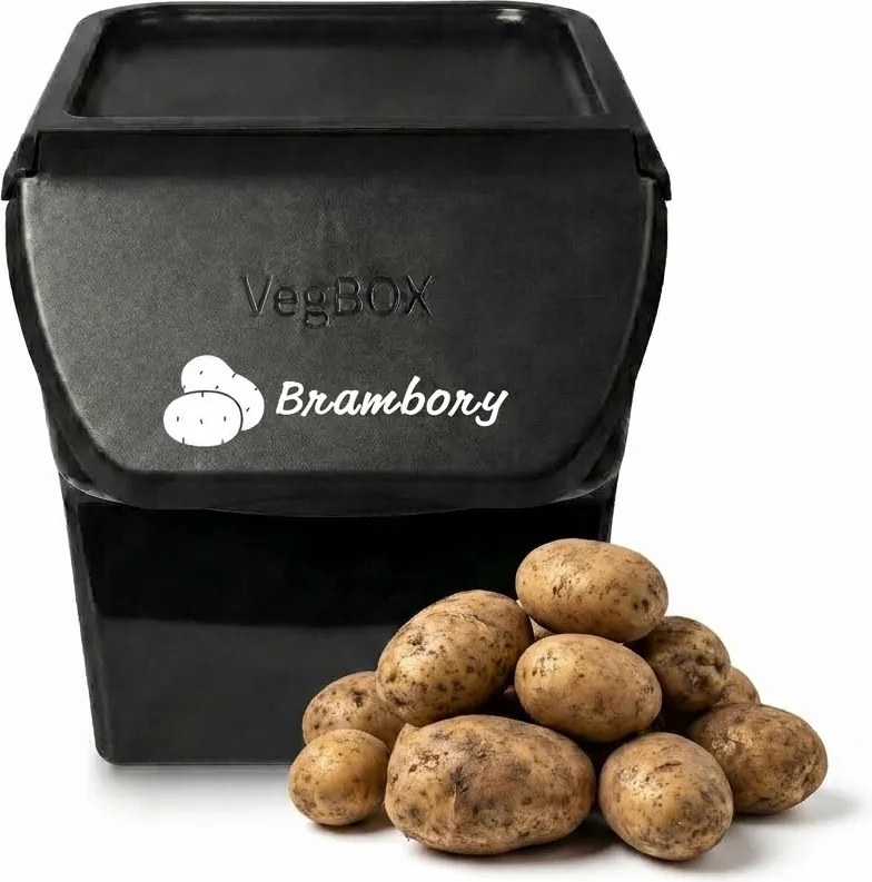VILDE Úložný box na brambory a cibuli s větráním, VEGBOX šedý (14l - 5-8kg brambor)