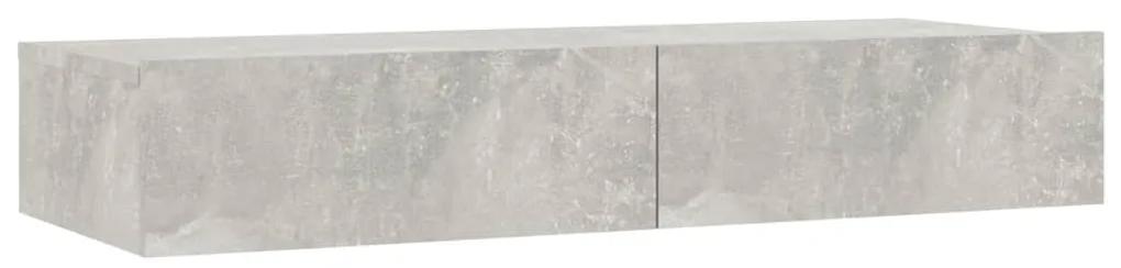 TV skříňka s LED osvětlením betonově šedá 90 x 35 x 15,5 cm