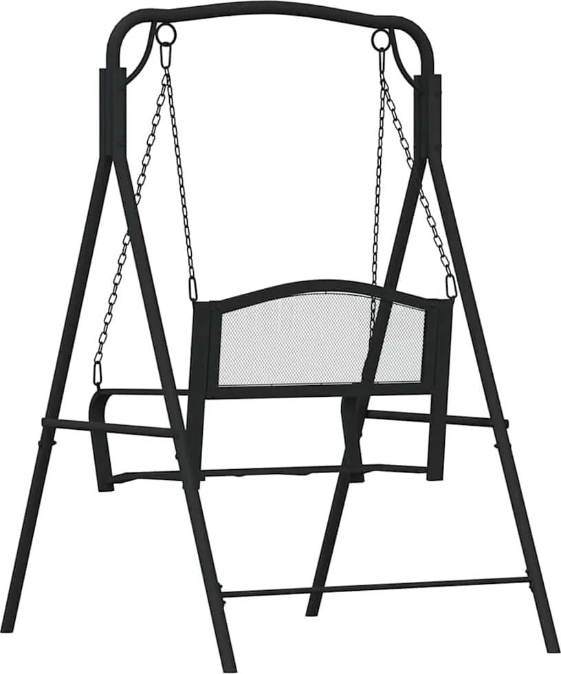 Zahradní houpačka 124 cm černá ocel 318832