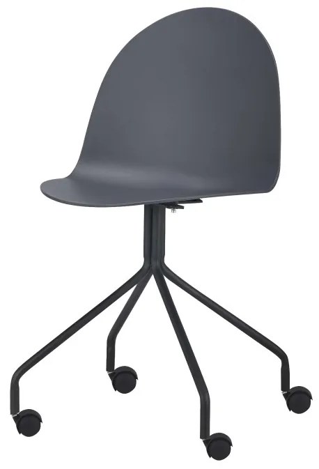 Kancelářská židle s kolečky v tmavě šedé barvě a plastu TK2018