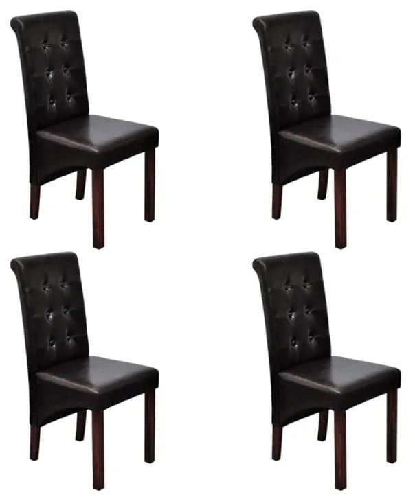 160319 vidaXL Jídelní židle 4 ks hnědé umělá kůže