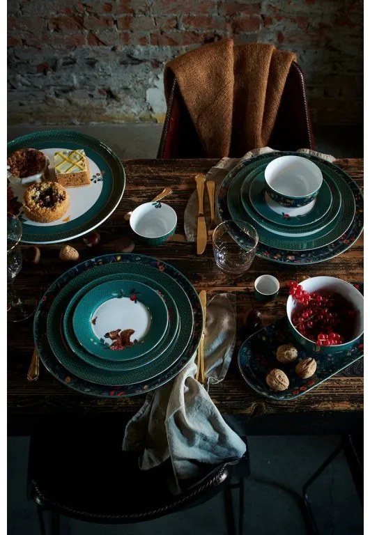 Pip Studio Winter Wonderland talíř Ø32cm, tmavě modrý (Velký talíř z podzimní kolekce)