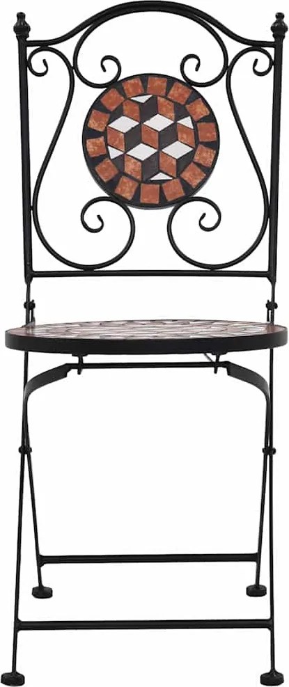 3dílný mozaikový bistro set keramický terakotový 279689