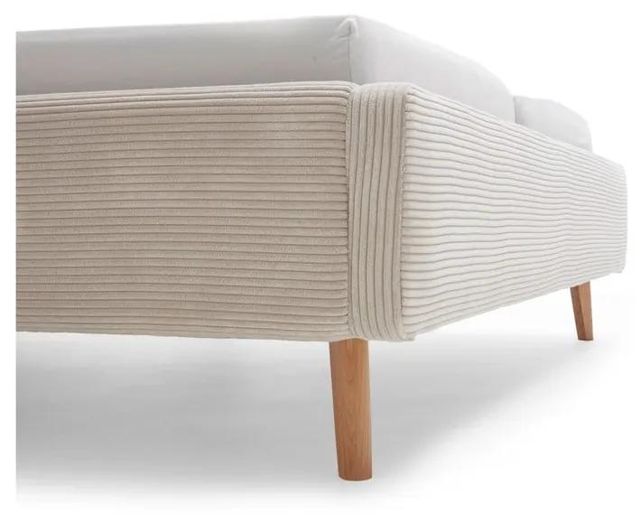 Béžová čalouněná dvoulůžková postel s úložným prostorem s roštem 140x200 cm Mattis Cord – Meise Möbel