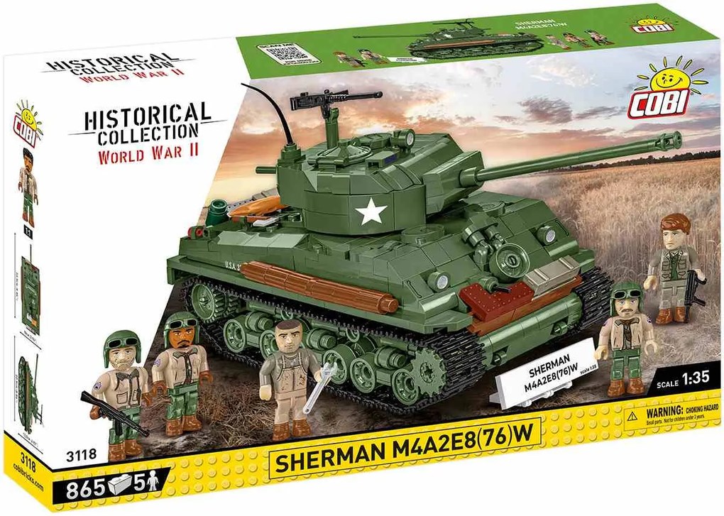 Cobi 3118 americký střední tank sherman m4a2e8 1:35