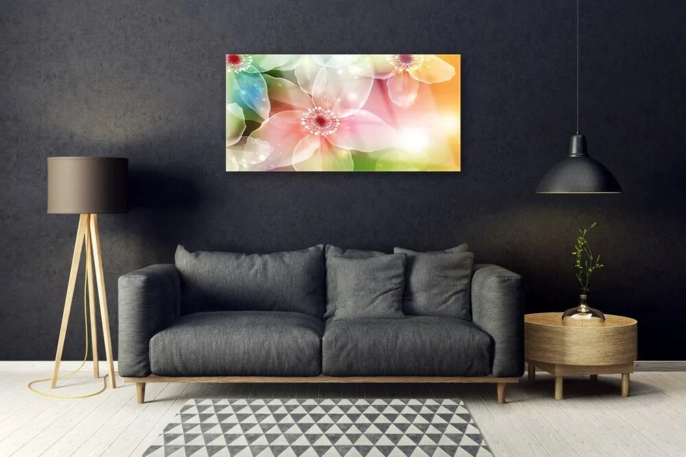 Obraz na skle Květ Rostlina Příroda Umění 140x70 cm