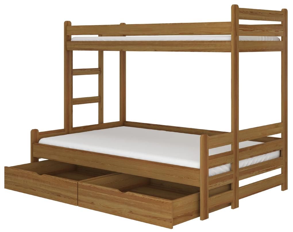 Patrová postel BENITO s nebesy Hlavní barva: Beech, Obsahuje matraci: Ano