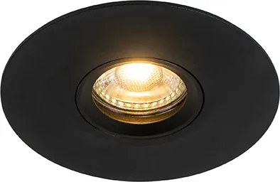 Moderní zapuštěné bodové světlo černé 12 cm - Buco