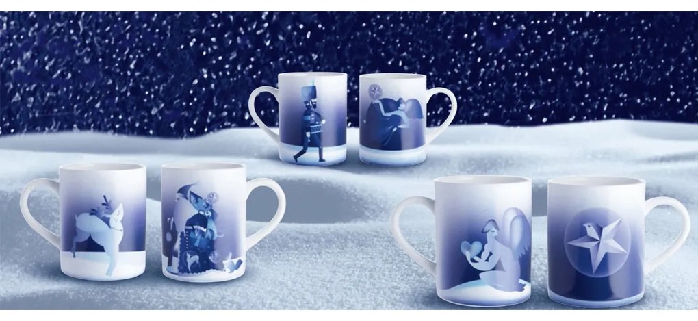 Porcelánový hrnek Blue Christmas vojáček Alessi