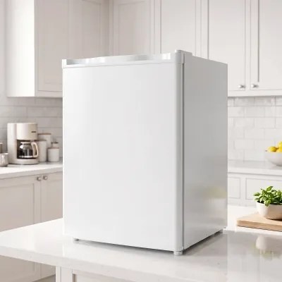 HOMCOM Mini lednička s mrazákem, nastavitelný termostat, malá lednička, jednodveřová, 72,5 l, bílá