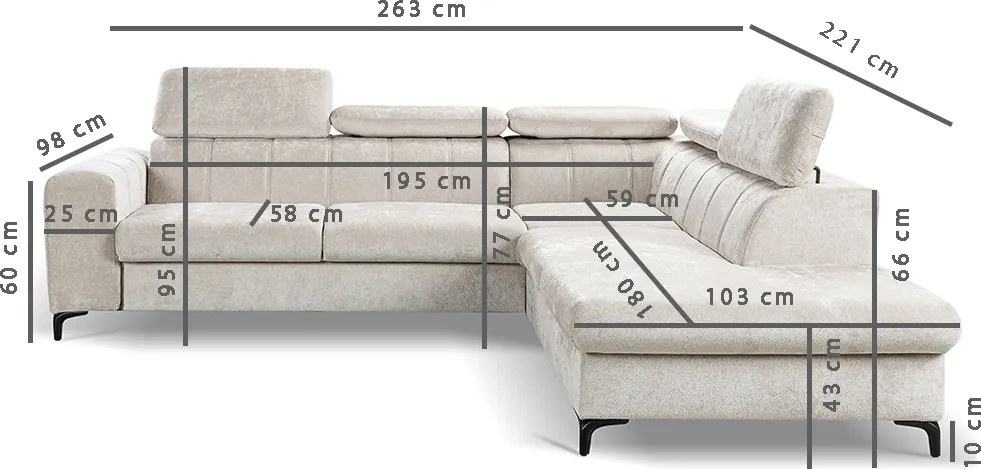 Sedací souprava rohová WILD | 263x221 cm | ve tvaru L | rozkládací s úložným prostorem | zelená 690